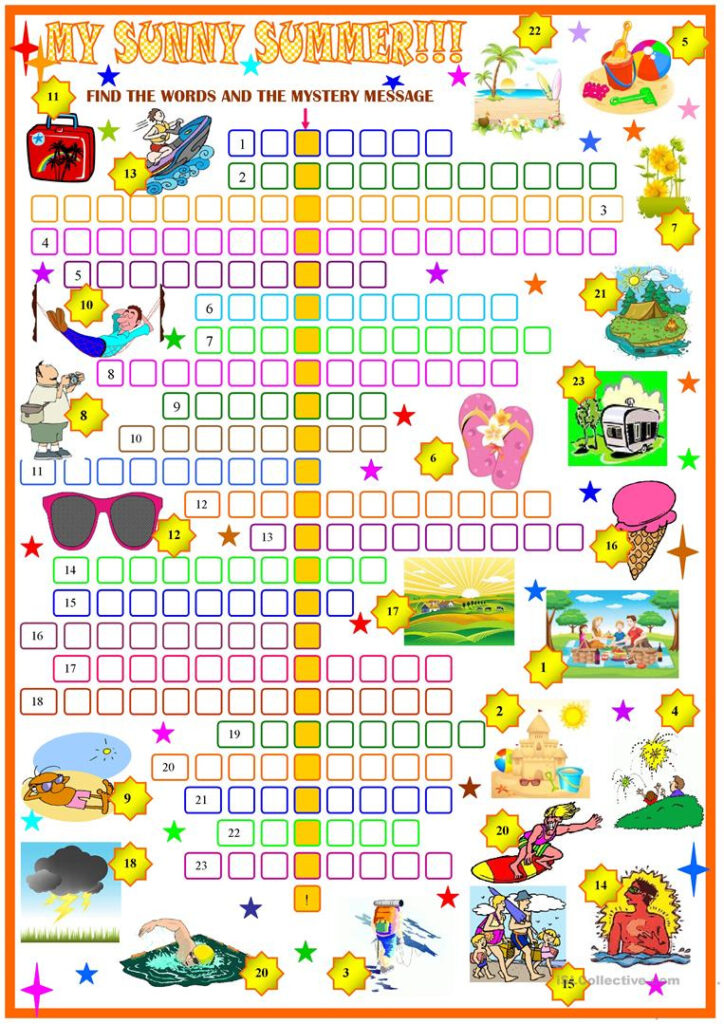 Free Printable Summer Crossword Puzzles Printable Template 2021 | Emma ...