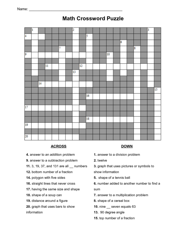 Math Puzzles Printable For Learning Activity Shelter Emma Crossword Math Puzzles Printable For Learning Activity Shelter Emma Crossword