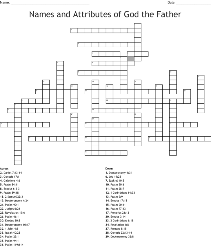 Printable Bible Crossword Puzzles With Scripture References Printable ...