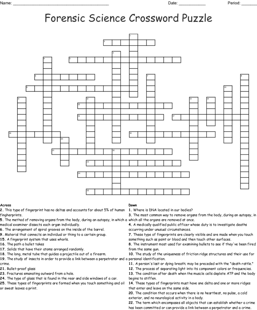 Science Crossword Puzzles Printable With Answers Printable Crossword ...