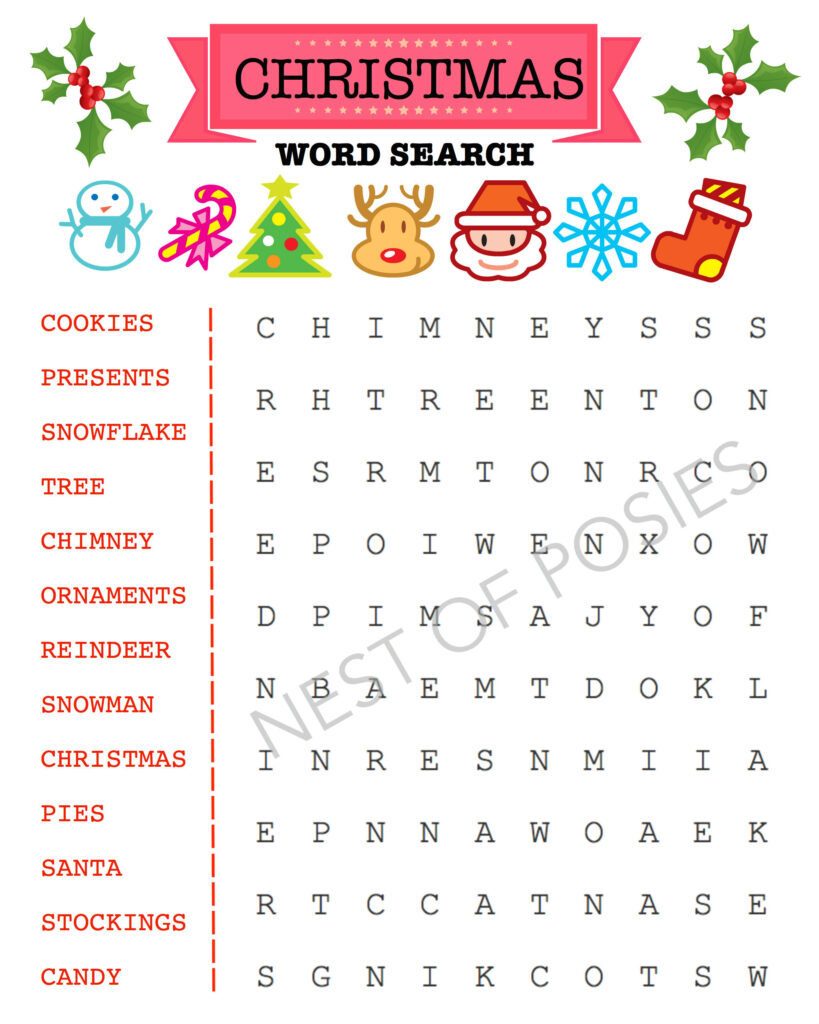Christmas Word Searches and Crosswords – Emma Crossword Puzzles